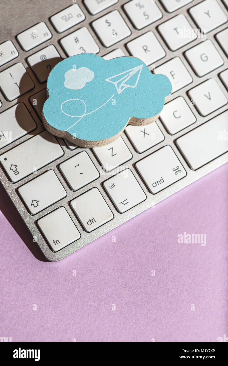 Cloud figure on keyboard Stock Photo - Alamy