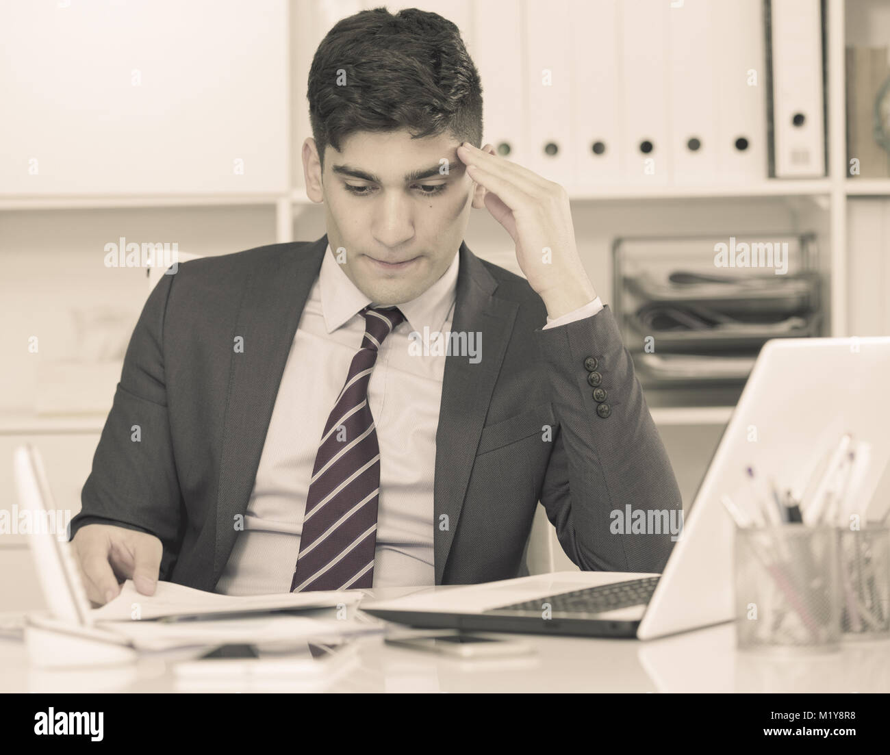 Businessman having complicated issue hi-res stock photography and ...