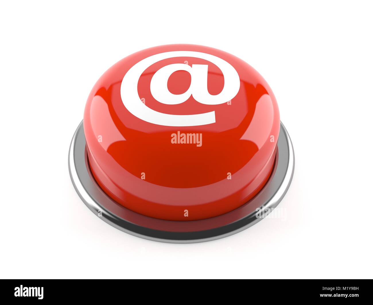 E-mail push button isolated on white background Stock Photo - Alamy