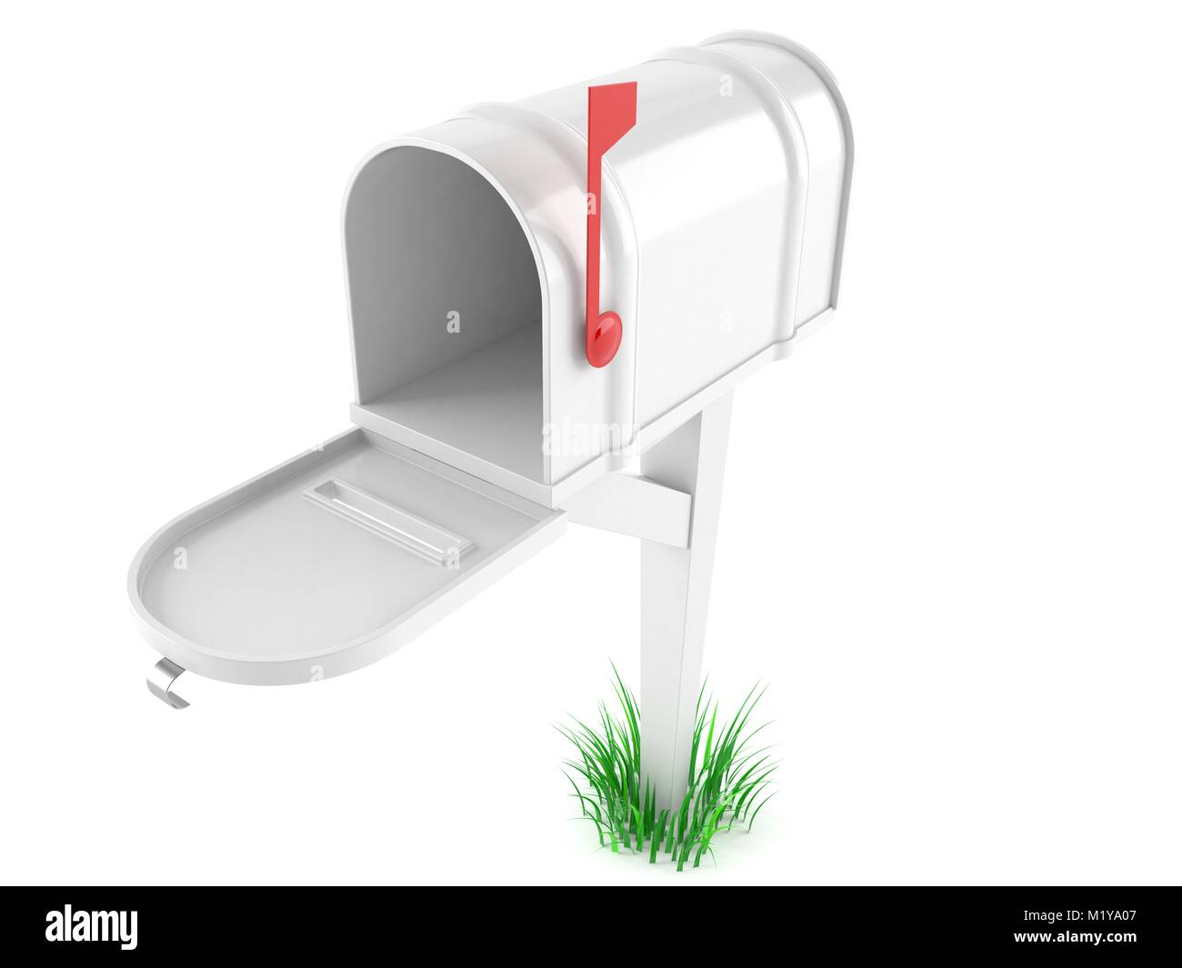 Empty mailbox isolated on white background Stock Photo - Alamy