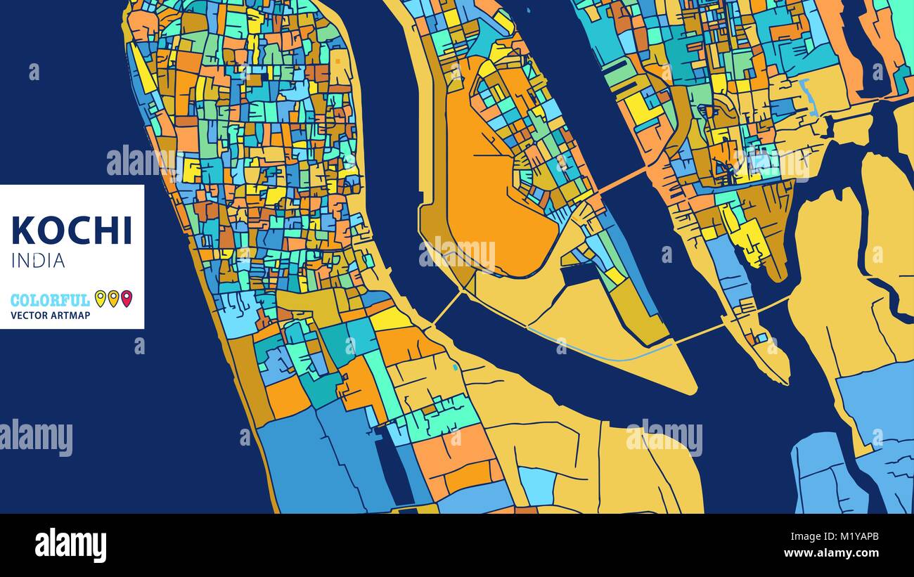 Kochi map hi-res stock photography and images - Alamy