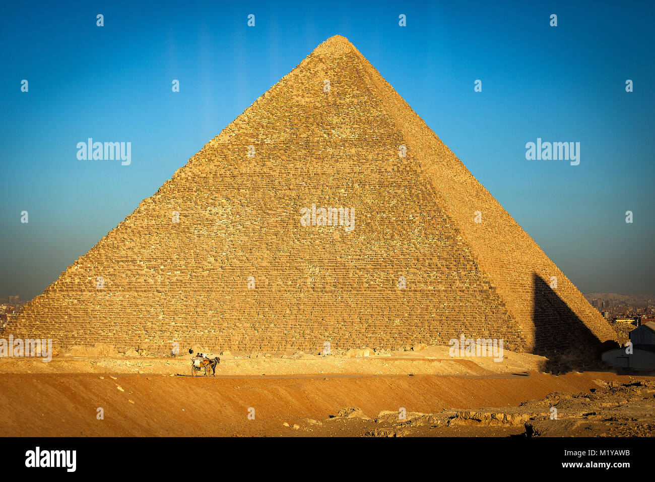 Pyramid of Cairo at sunset in Egypt Stock Photo - Alamy