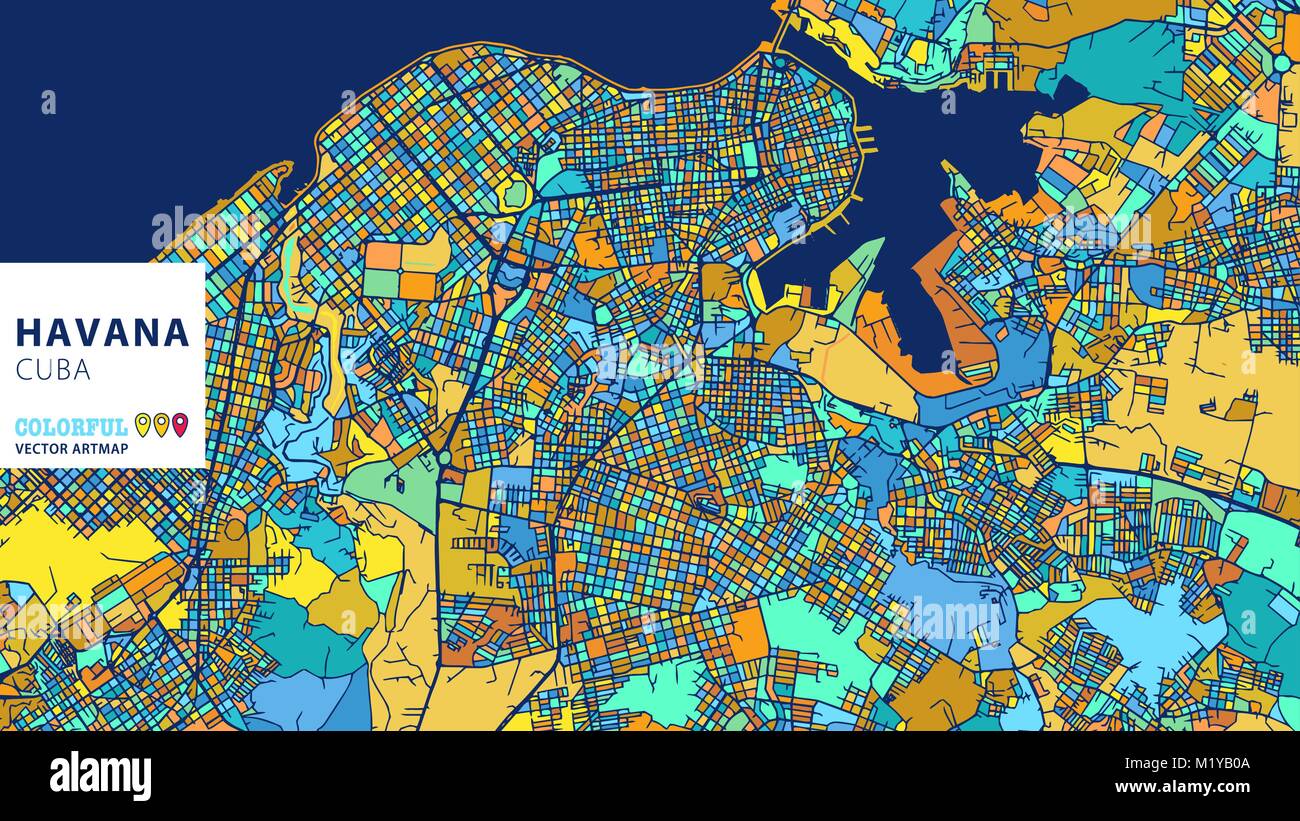 Map of havana vector hi-res stock photography and images - Alamy