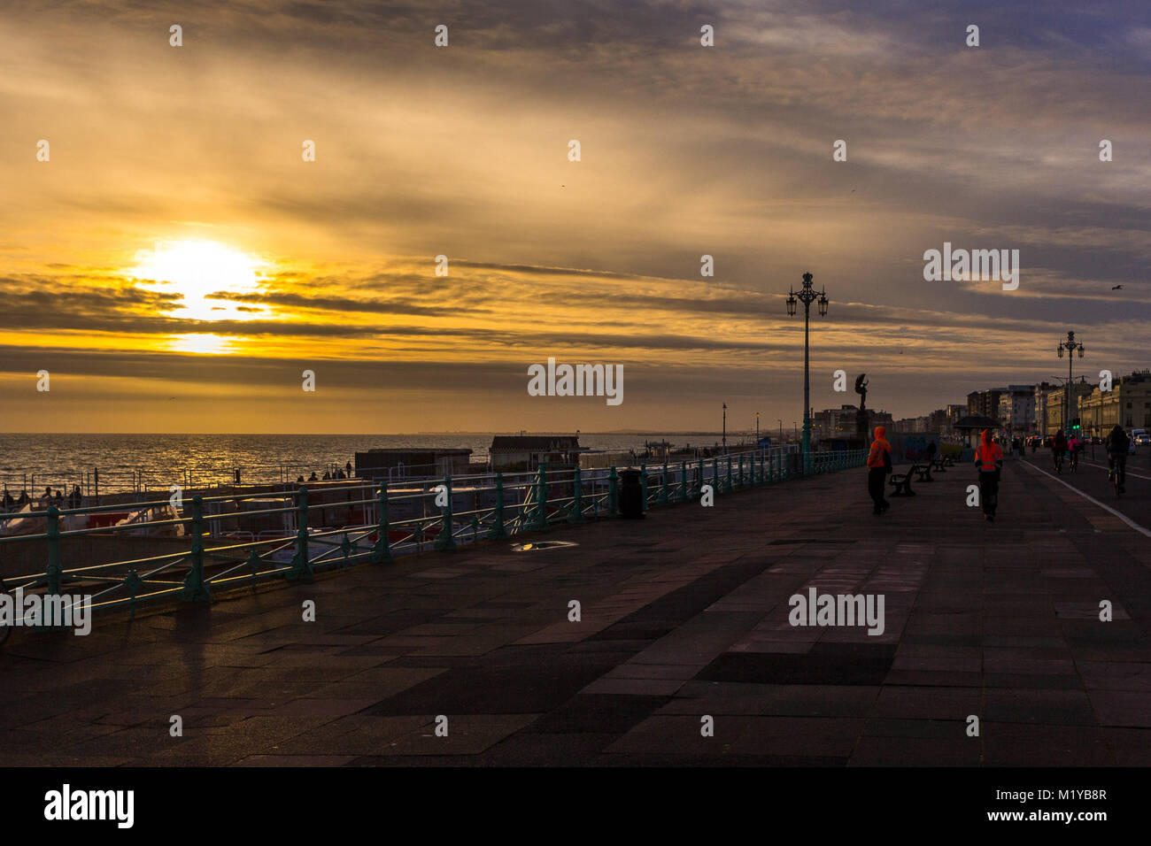 Brighton Beach Sunset, England Stock Photo - Alamy