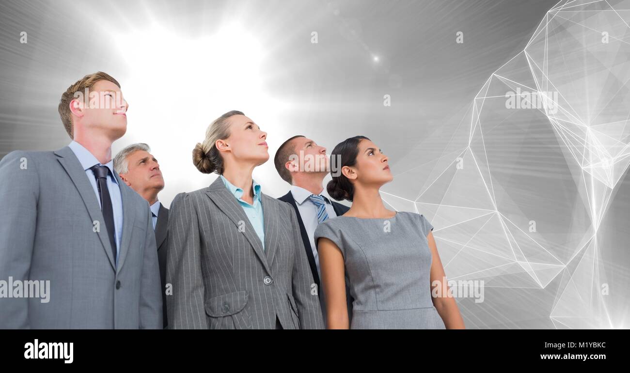 Business people group looking upwards Stock Photo - Alamy