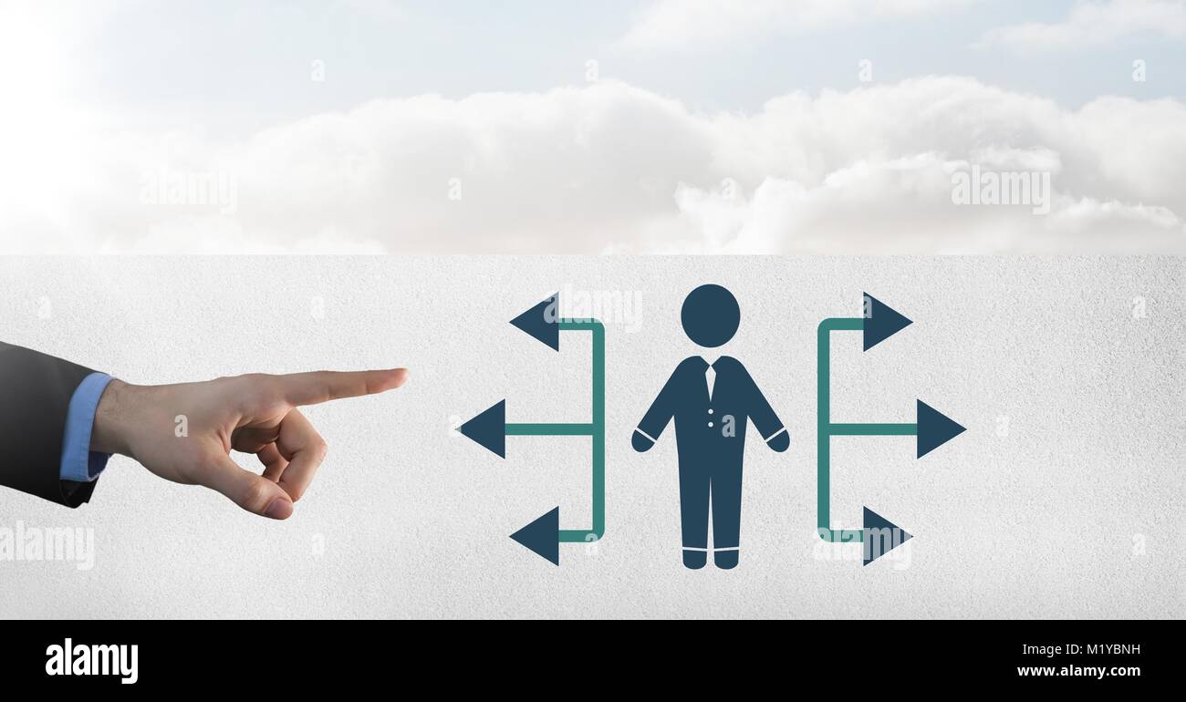 Hand pointing directions hi-res stock photography and images - Alamy