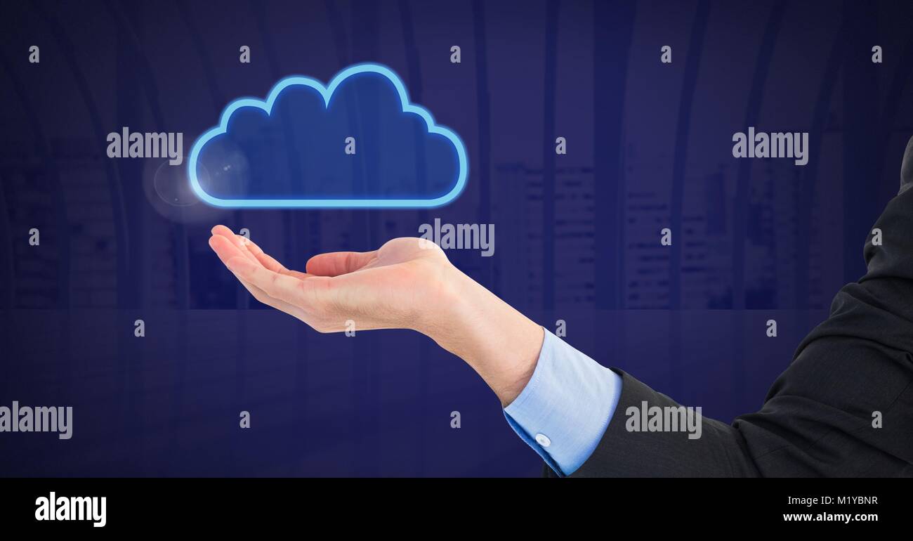 Hand with cloud icon Stock Photo - Alamy