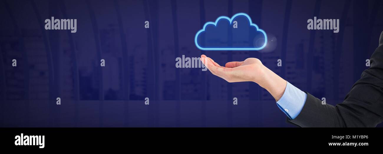 Hand with cloud icon Stock Photo - Alamy