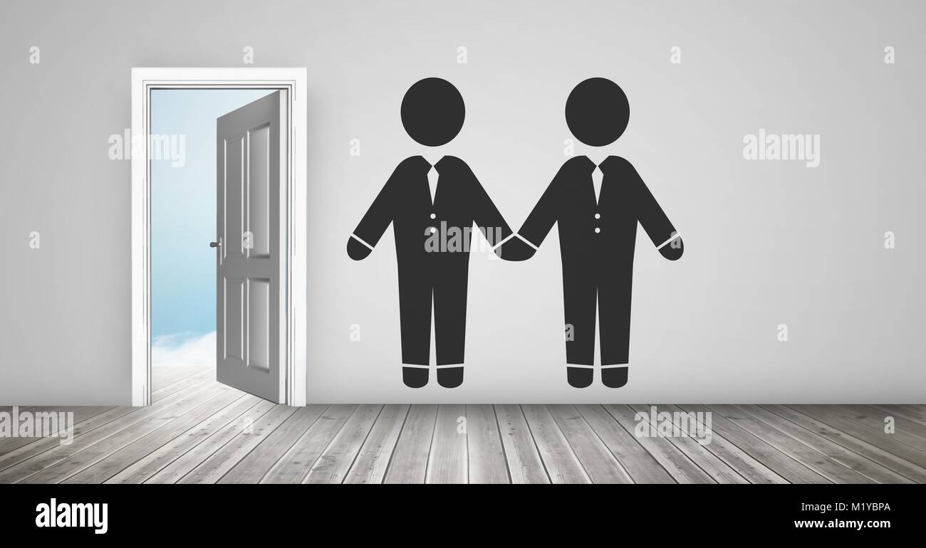 Business people couple partners on wall Stock Photo - Alamy