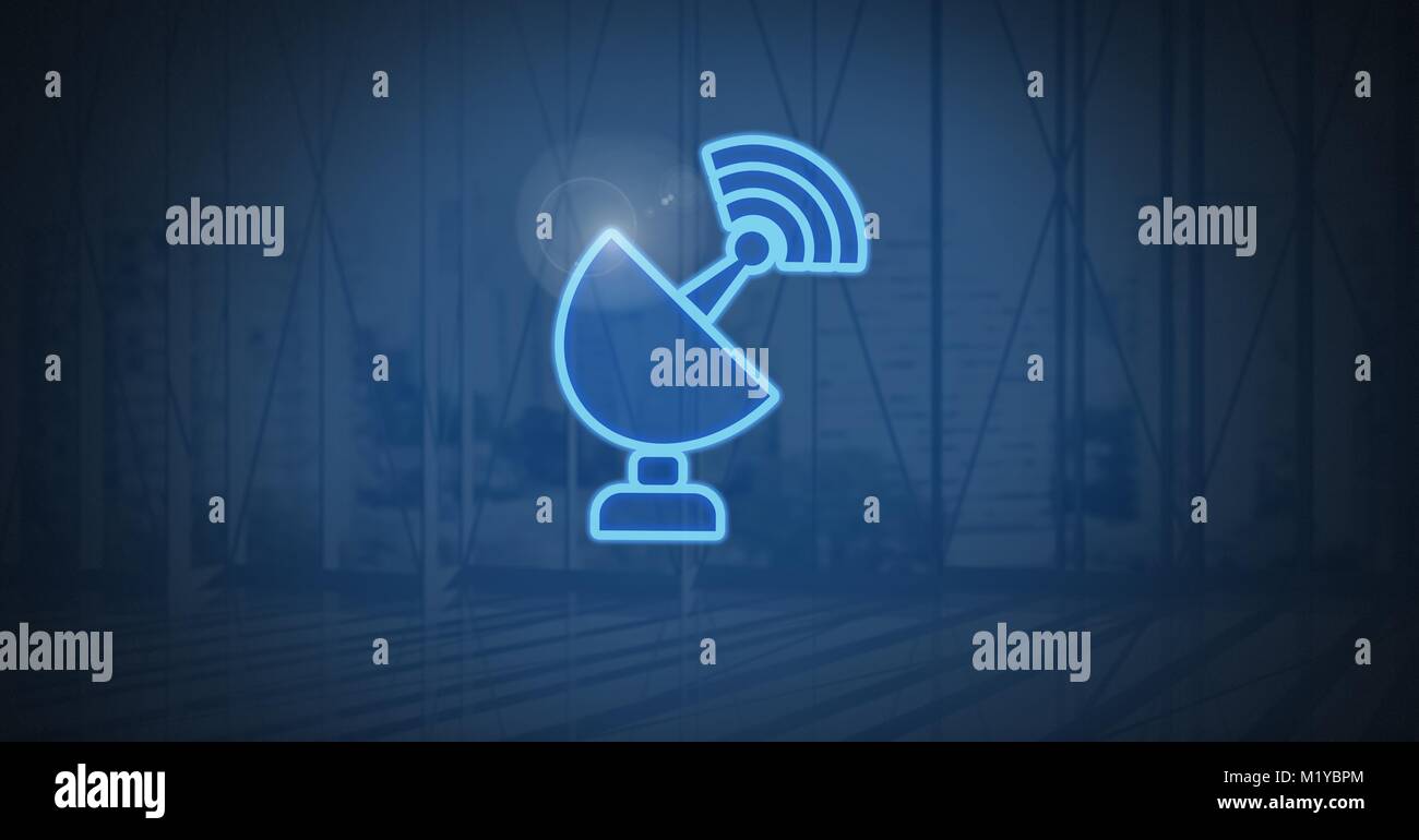 signal icon with blue background Stock Photo - Alamy
