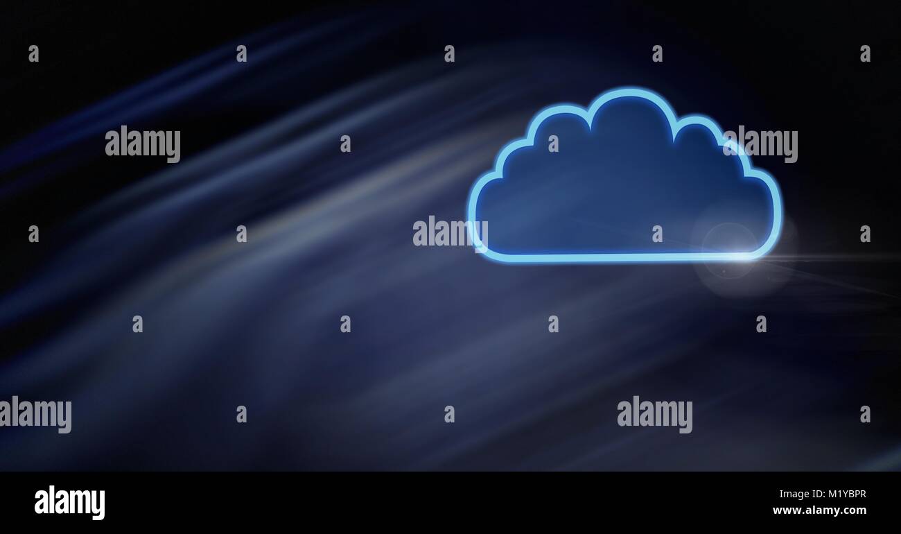 cloud icon with dark background Stock Photo - Alamy