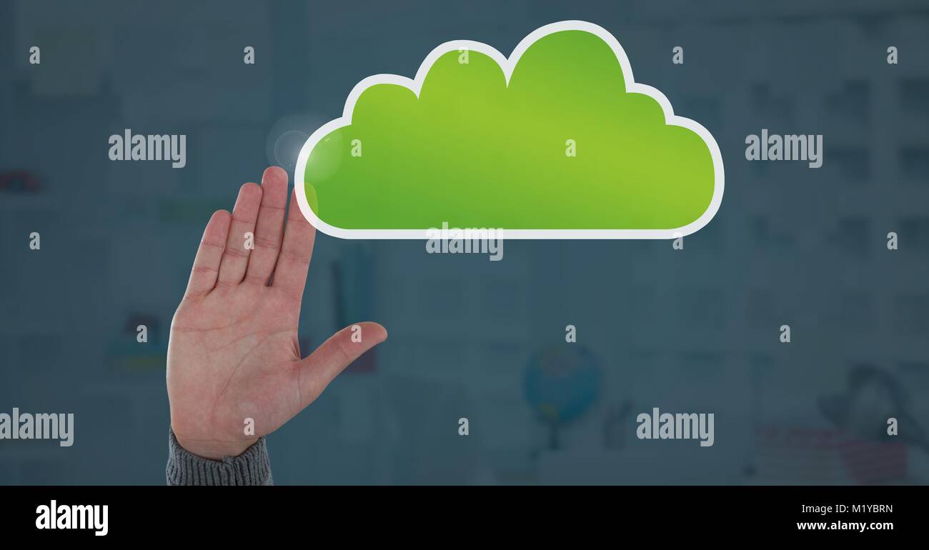 Hand with cloud icon Stock Photo - Alamy