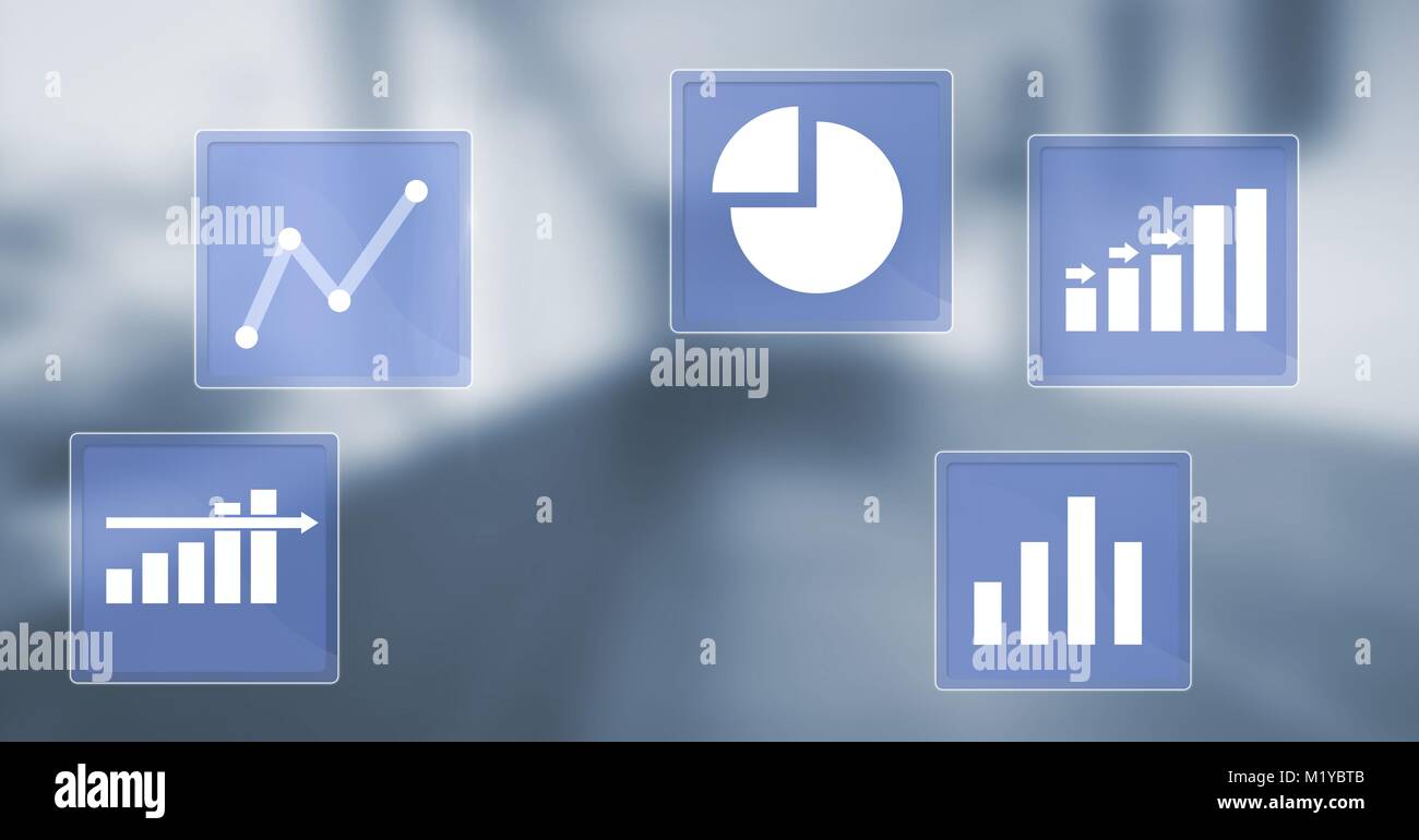 Business chart statistic icons Stock Photo - Alamy