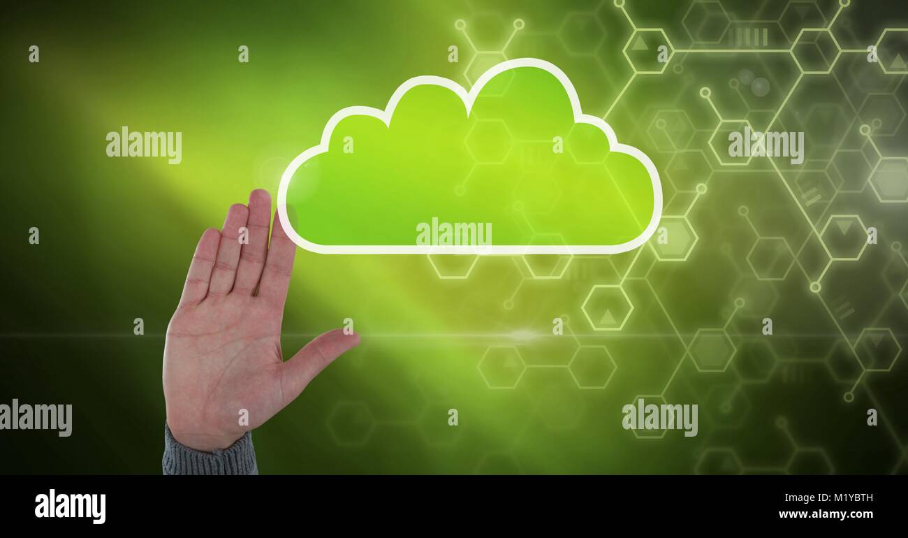 Hand with cloud icon Stock Photo - Alamy