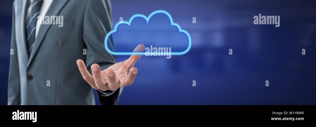 Hand with cloud icon Stock Photo - Alamy
