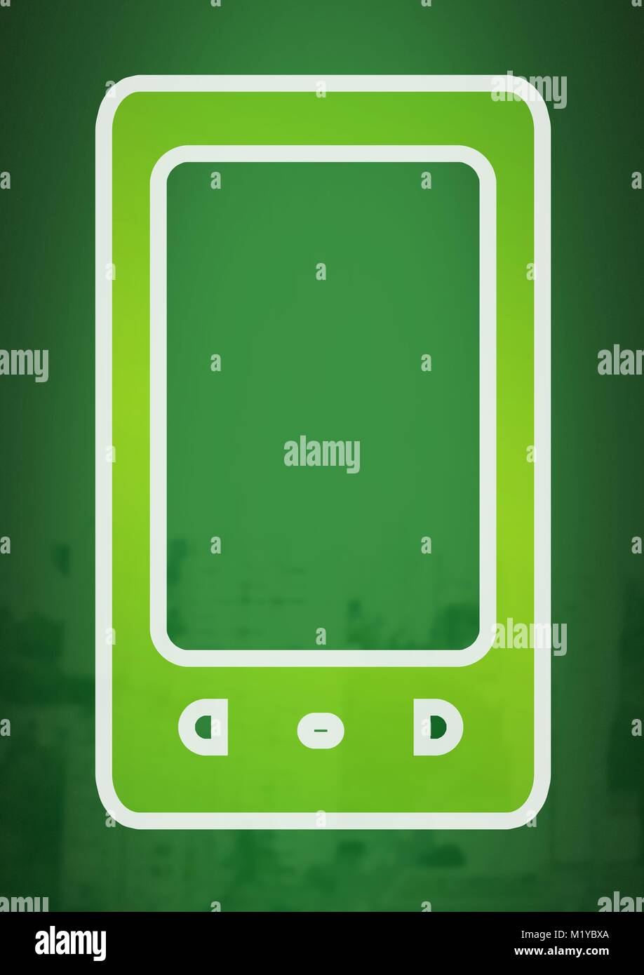 Green phone icon Stock Photo - Alamy