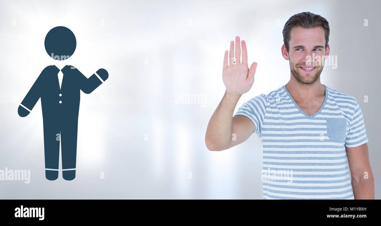 Man waving hi-res stock photography and images - Alamy
