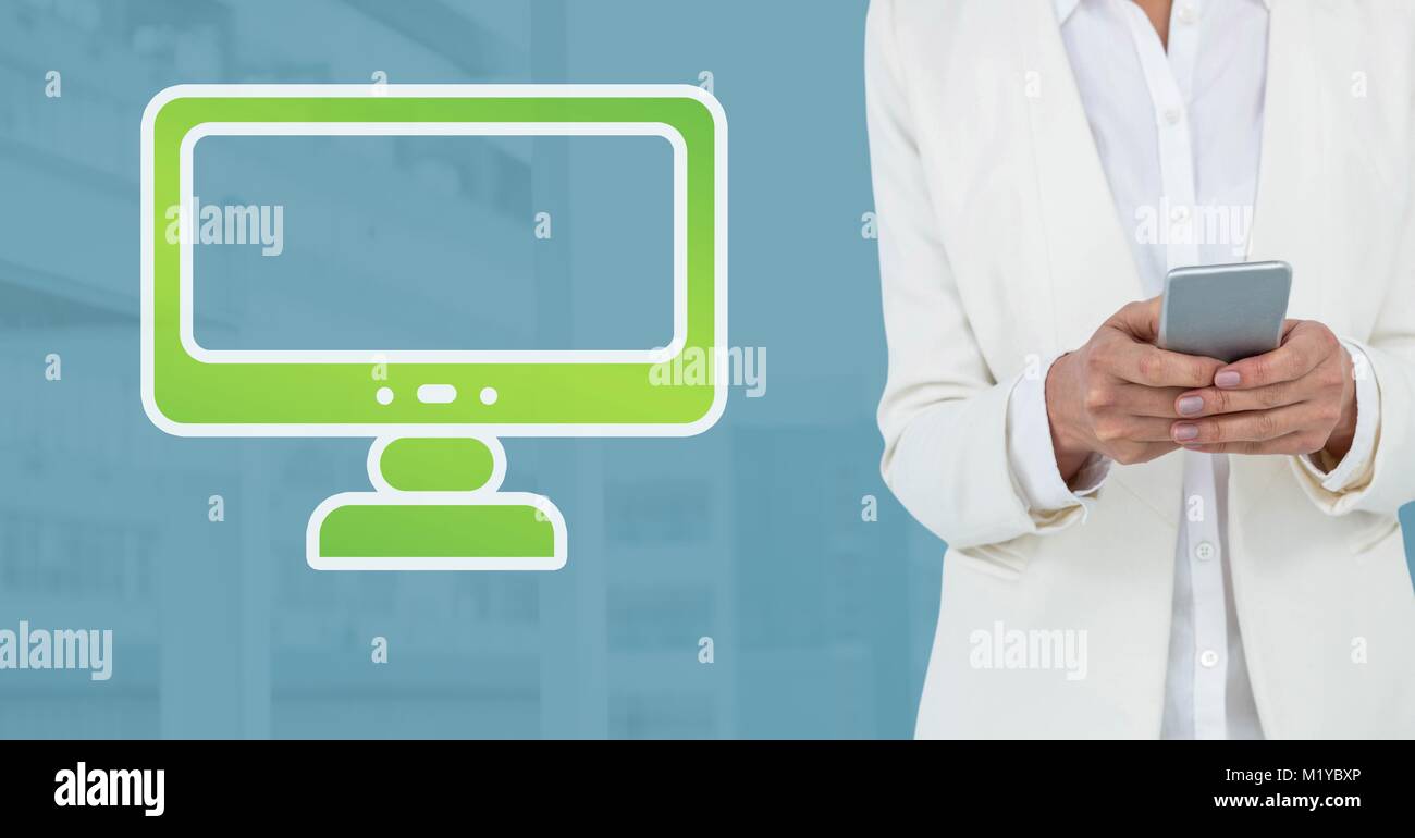 Computer phone hand table hi-res stock photography and images - Alamy