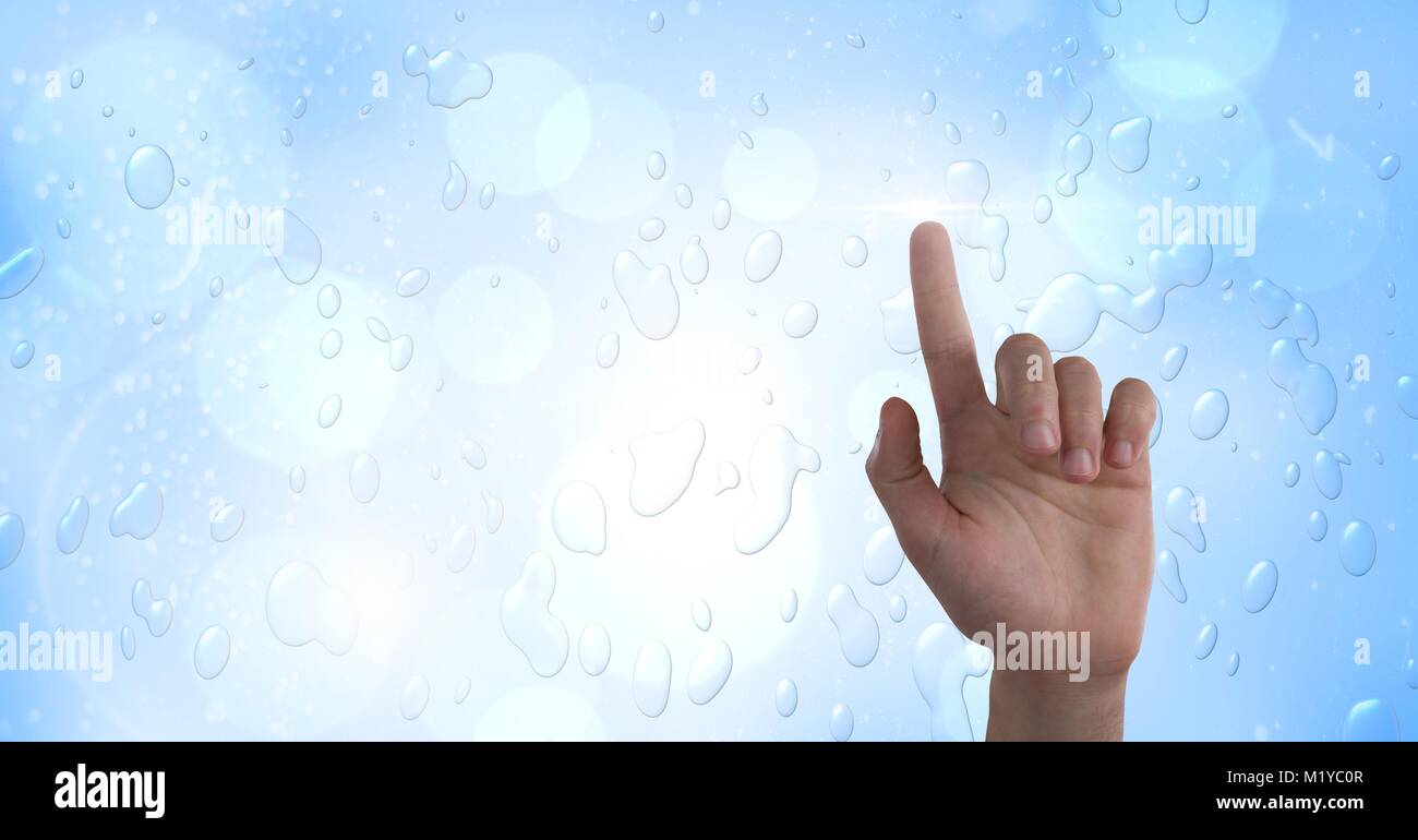 Hand touching air Stock Photo - Alamy