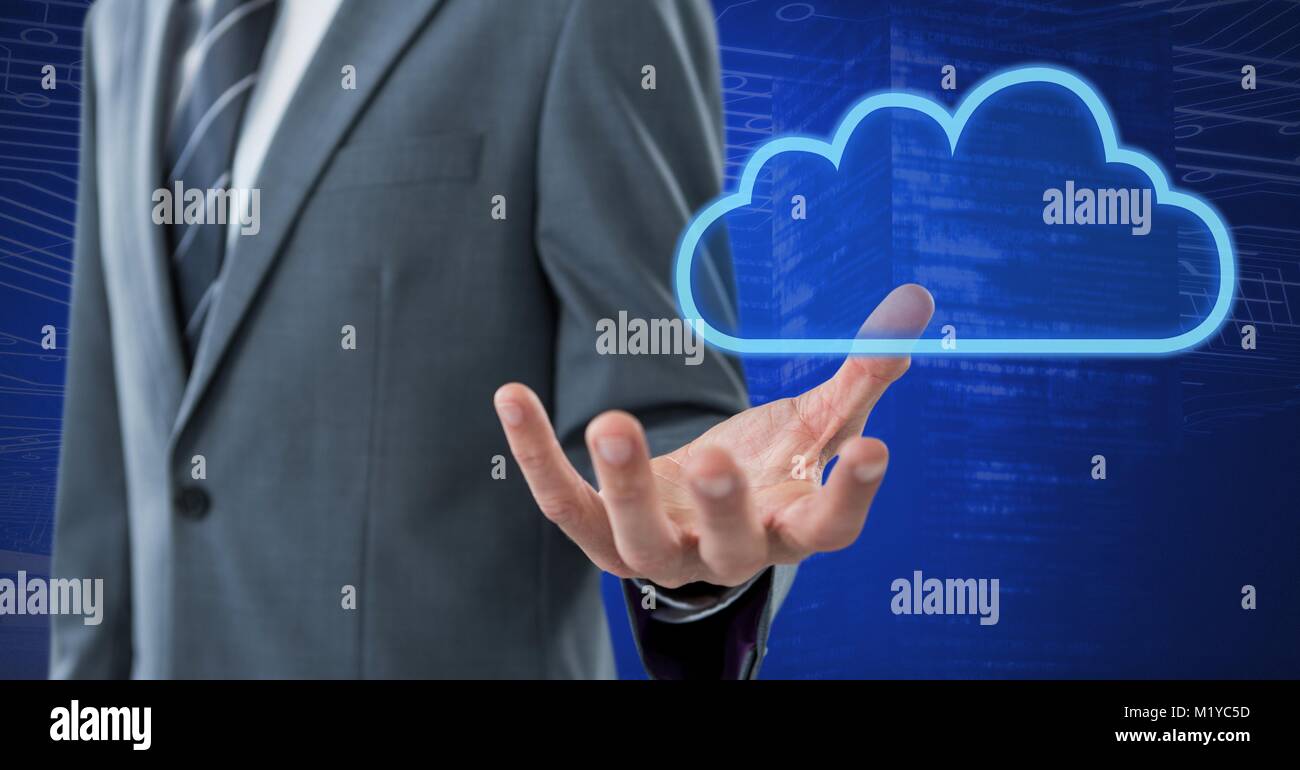 Hand with cloud icon Stock Photo - Alamy