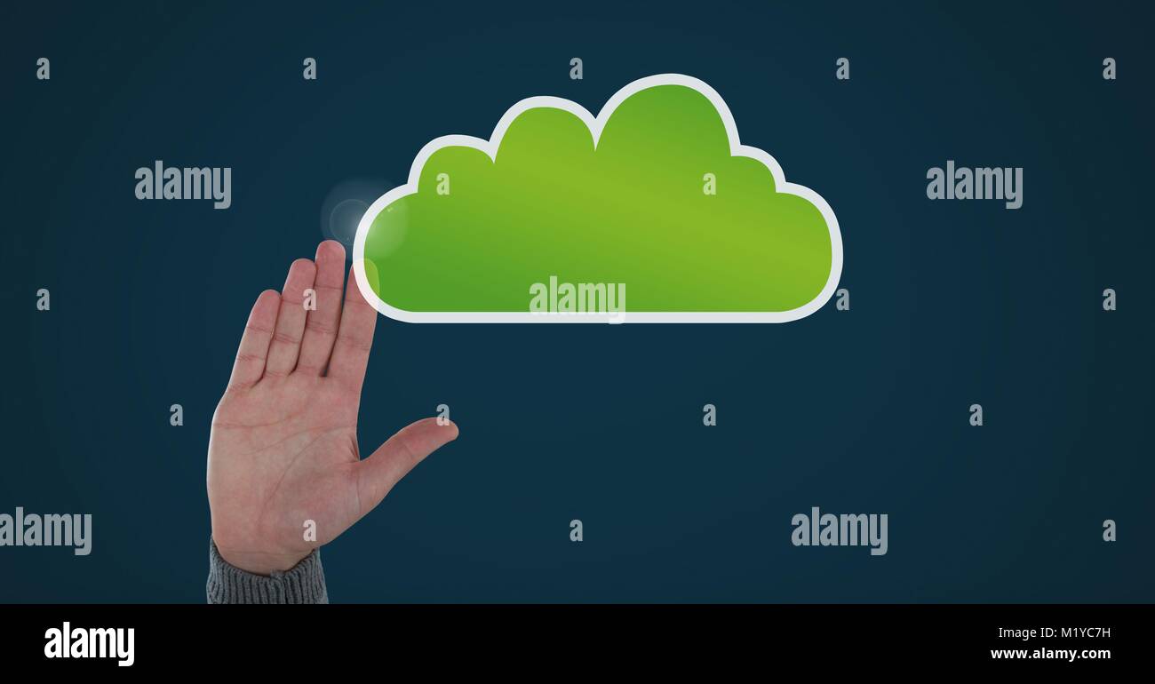 Hand with cloud icon Stock Photo - Alamy
