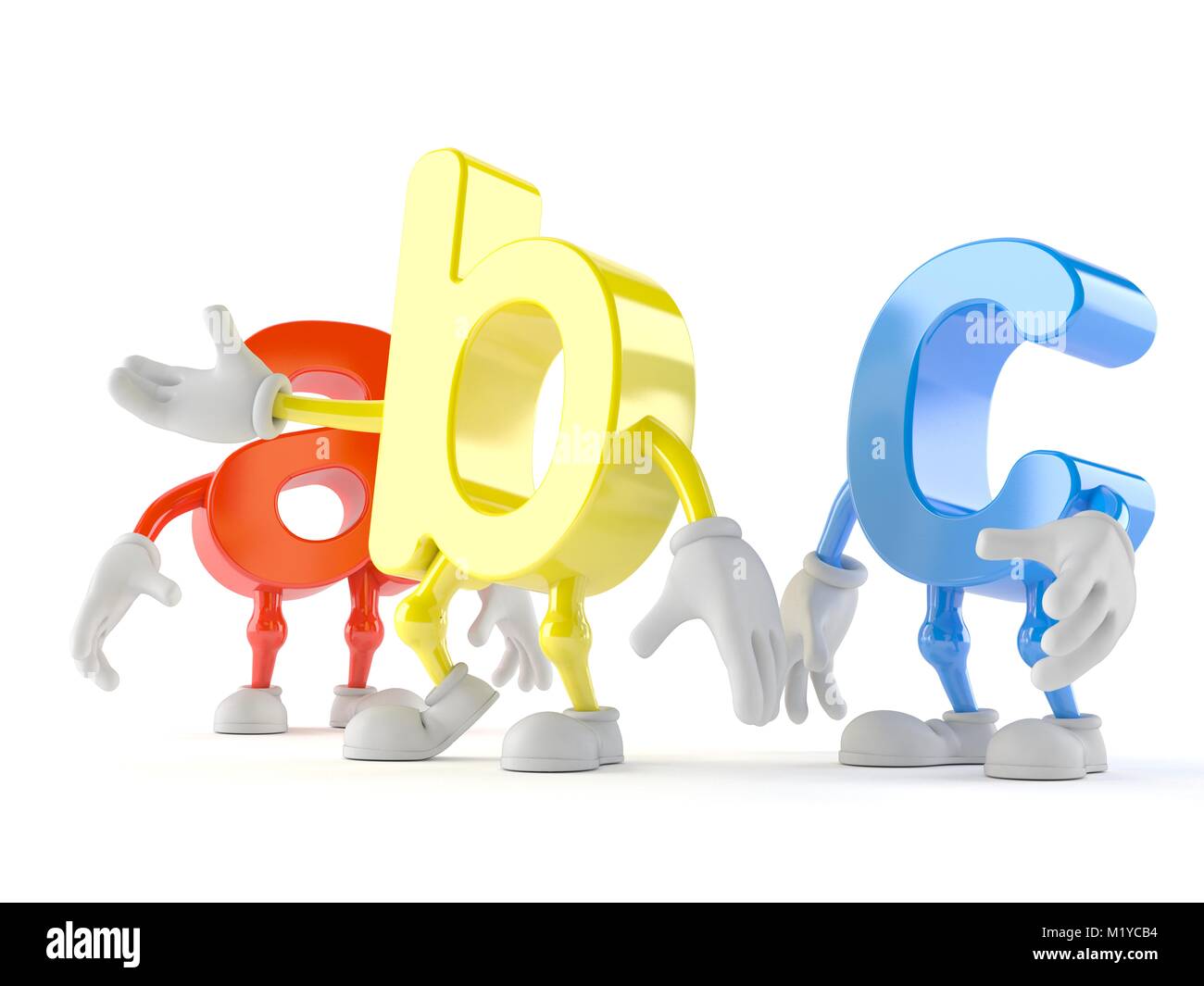 ABC toons isolated on white background Stock Photo - Alamy
