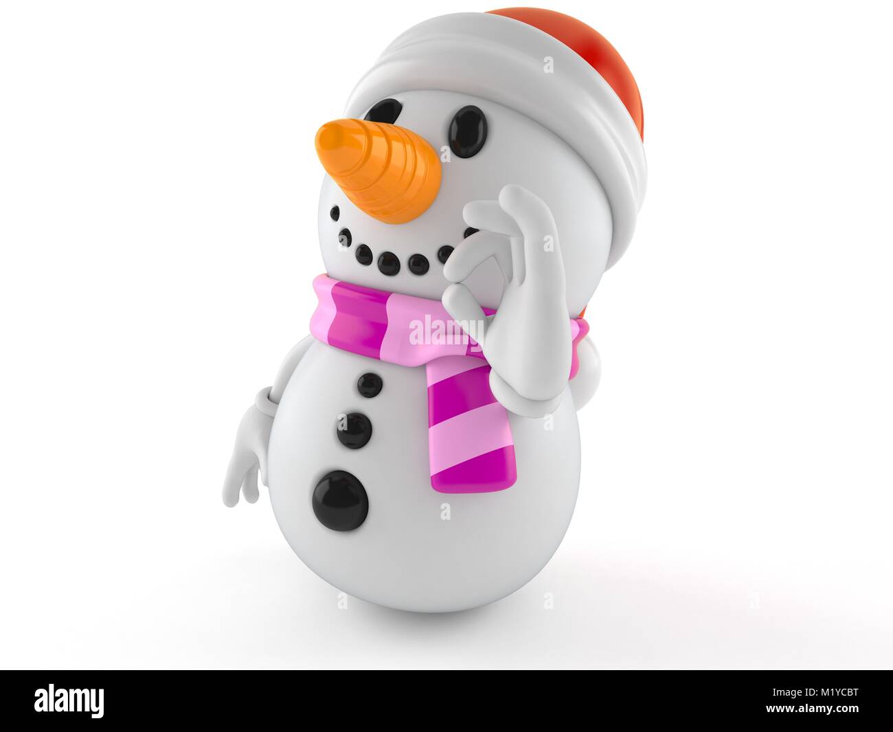Snowman character isolated on white background Stock Photo - Alamy