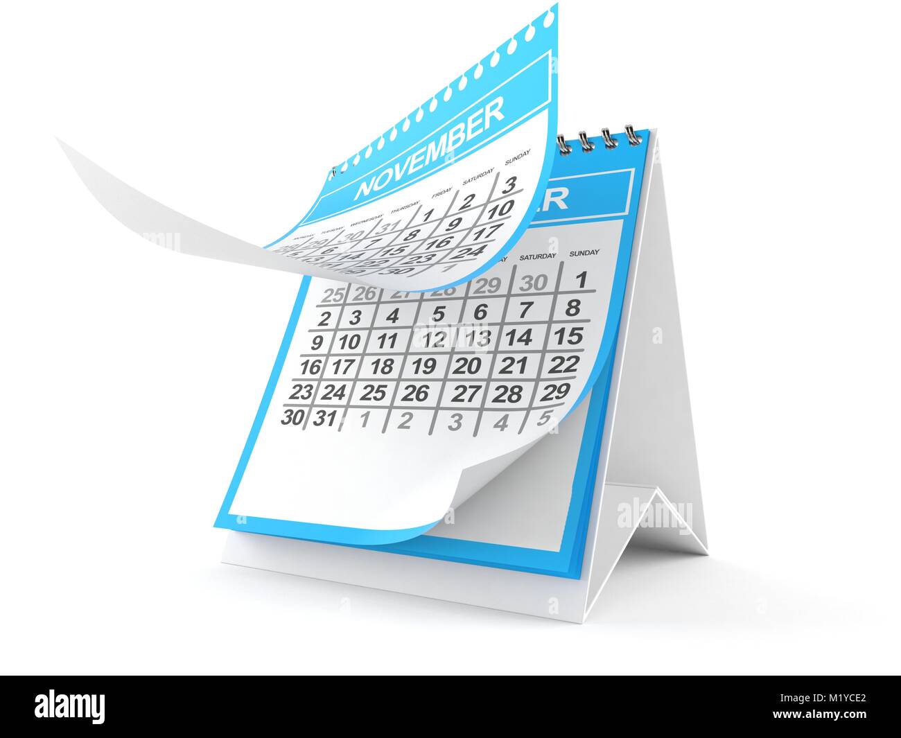 Calendar isolated on white background Stock Photo - Alamy