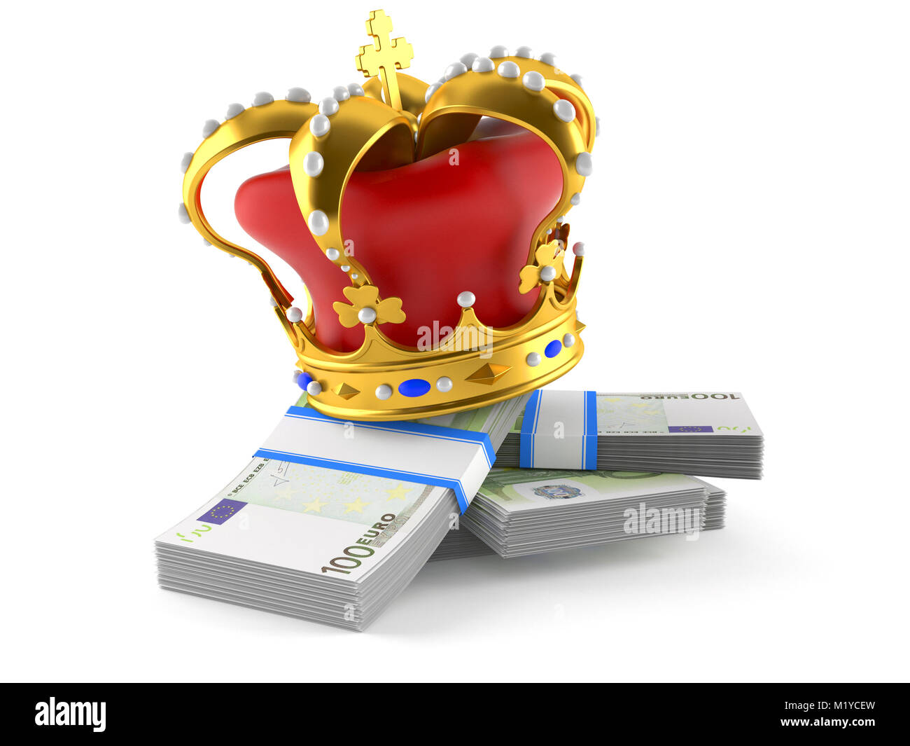 Euro currency with crown isolated on white background Stock Photo - Alamy