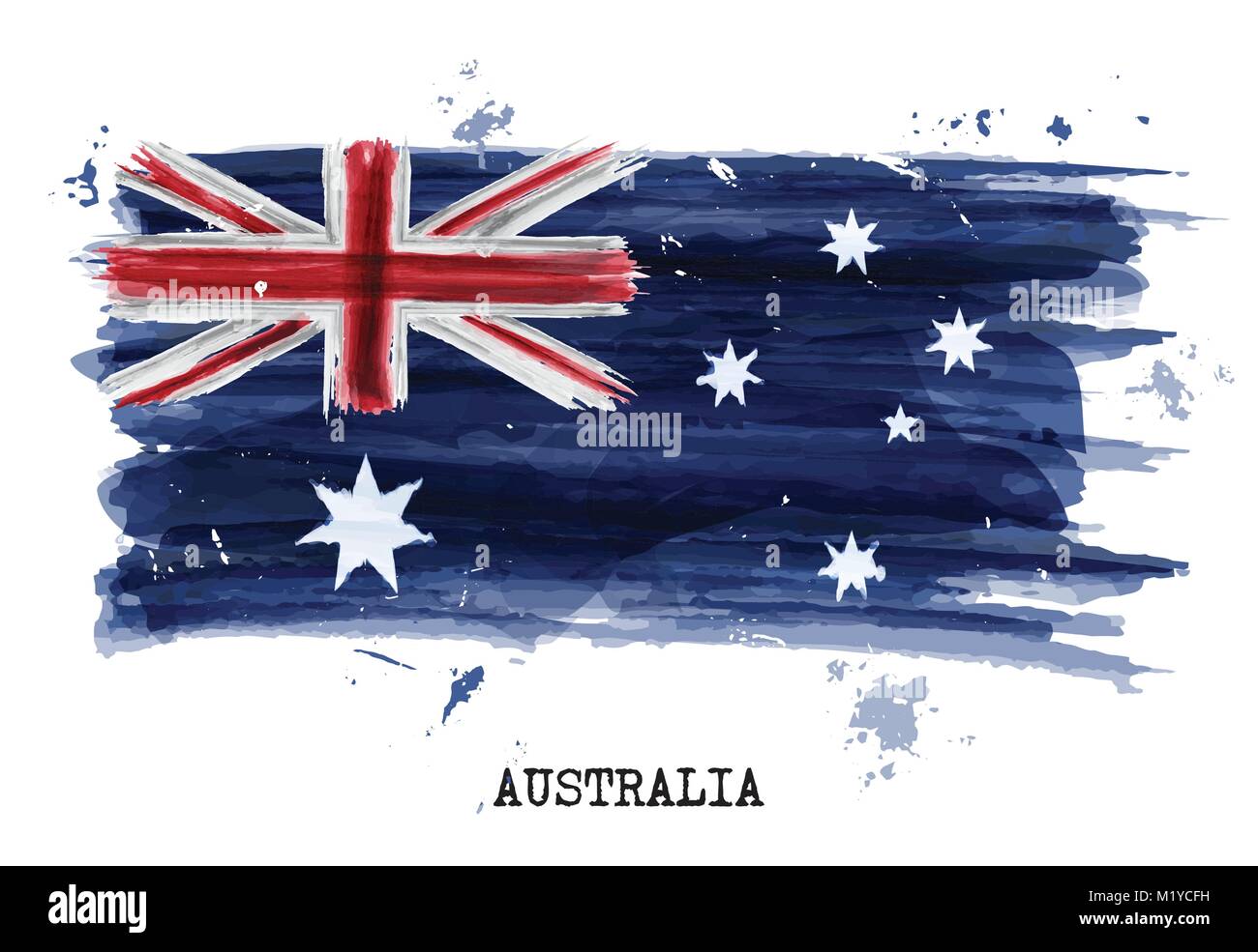 Watercolor painting flag of Australia . Vector Stock Vector Image & Art ...