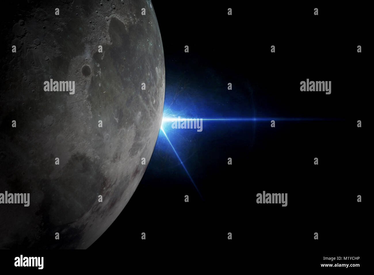 Moon Illustration - 3D Render - Maps courtesy of Nasa at http ...