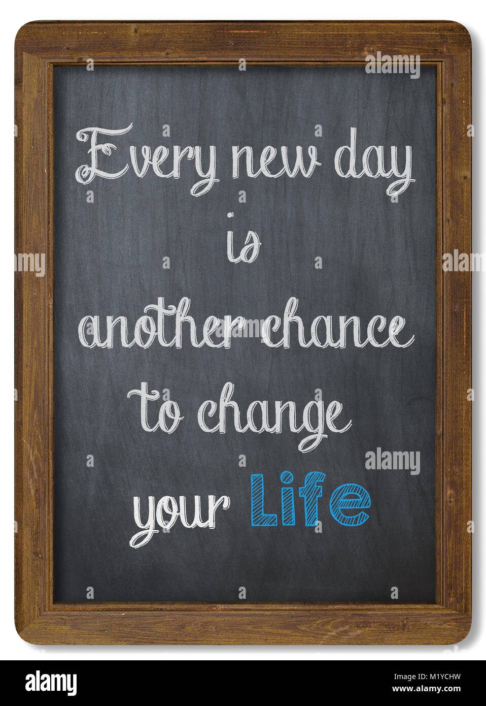 Inspirational motivating quote on Chalkboard Stock Photo - Alamy