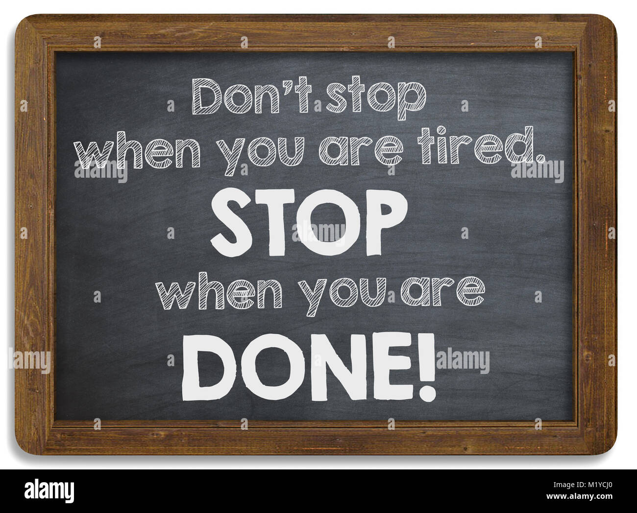 Inspirational motivating quote on Chalkboard Stock Photo - Alamy