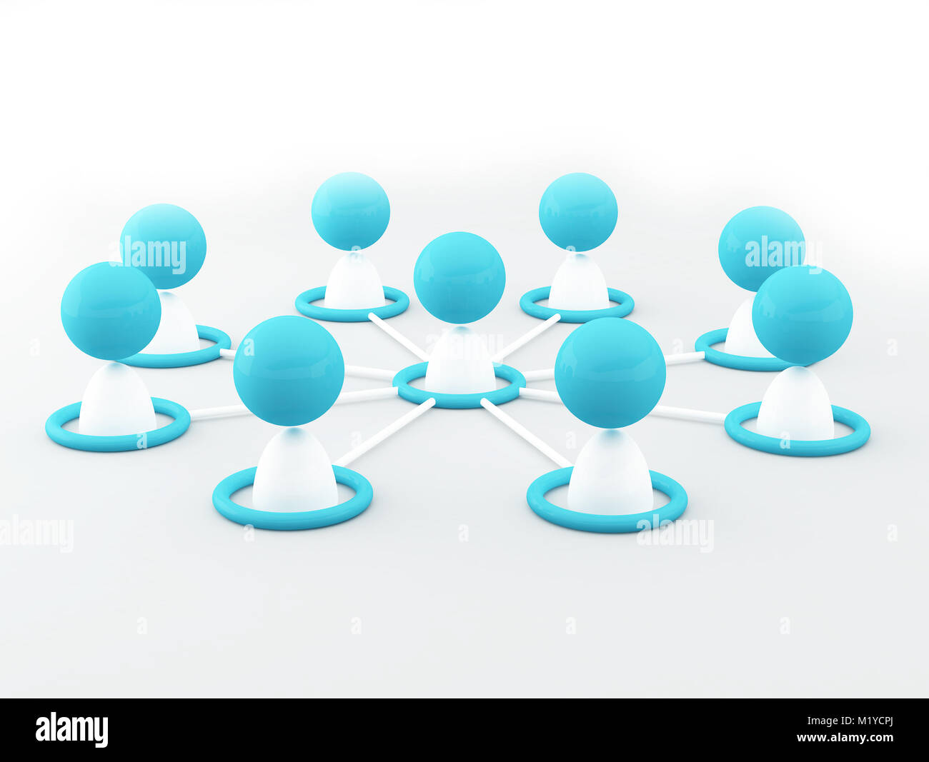 3d image of virtual men on network connection Stock Photo - Alamy