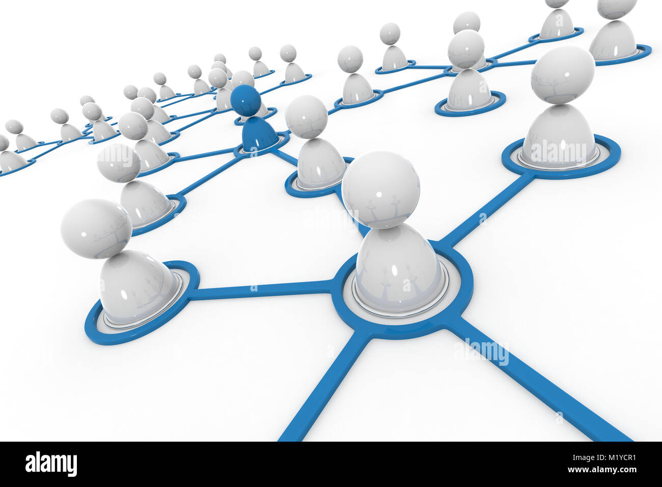 3d image of virtual men on network connection Stock Photo - Alamy