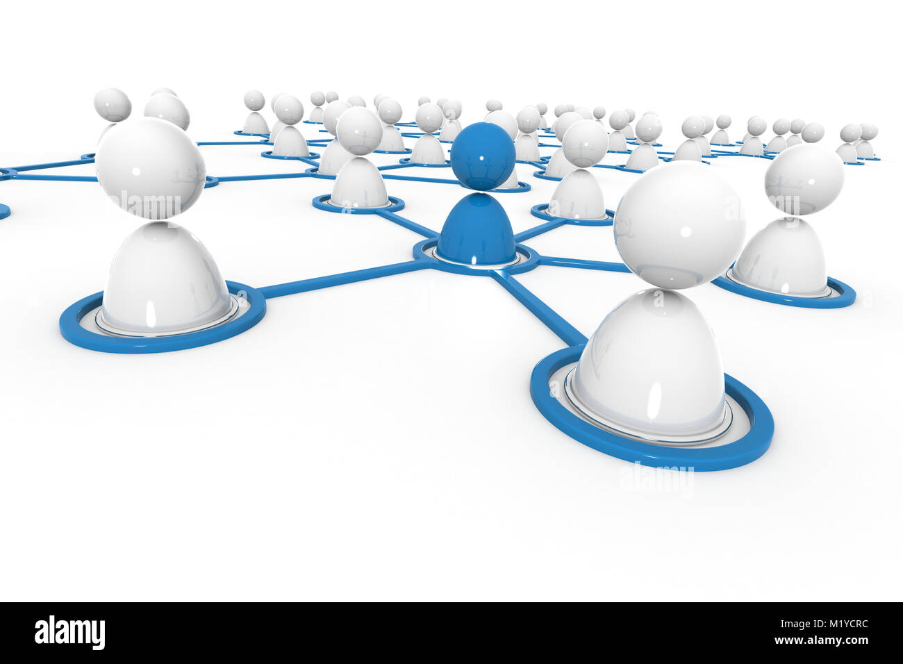 3d image of virtual men on network connection Stock Photo - Alamy