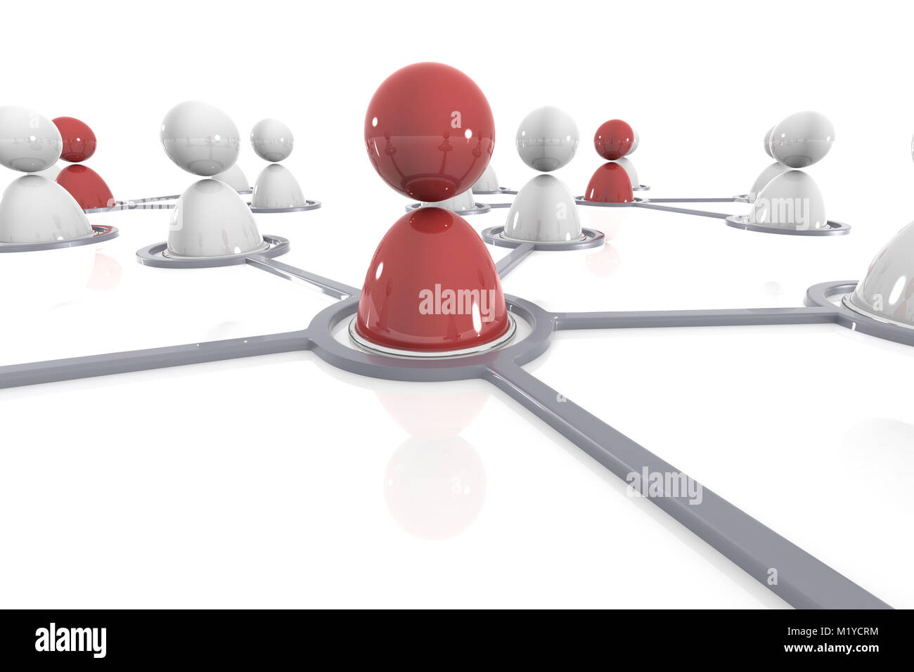 3d image of virtual men on network connection Stock Photo - Alamy