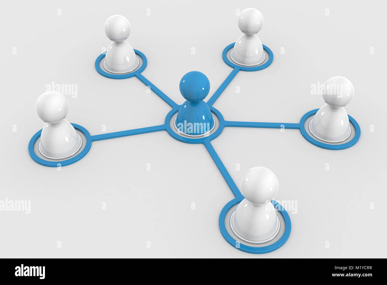 3d image of virtual men on network connection Stock Photo - Alamy