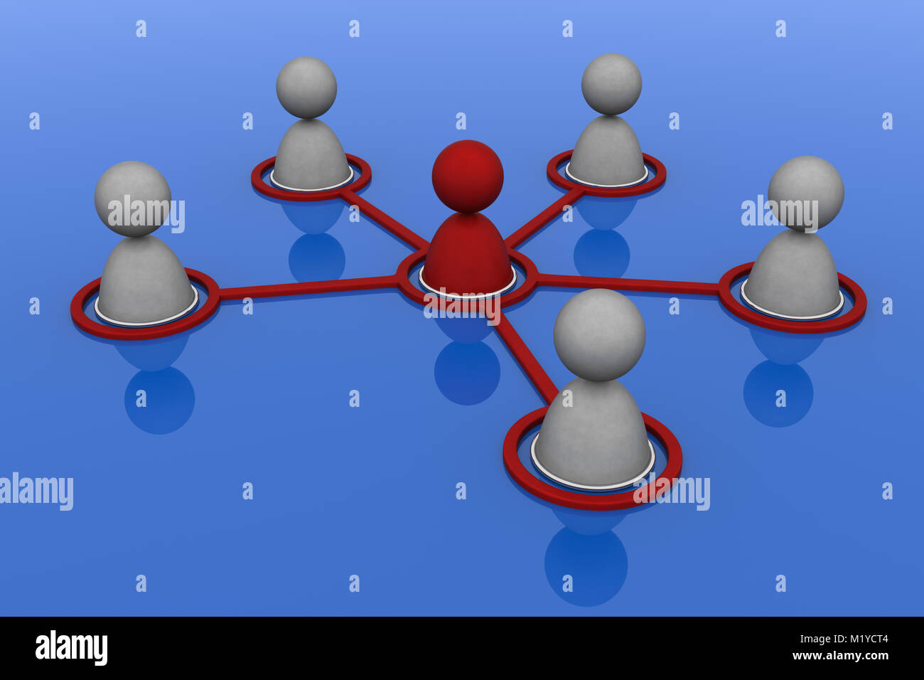 3d image of virtual men on network connection Stock Photo - Alamy