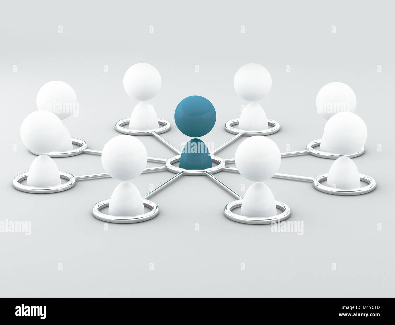3d image of virtual men on network connection Stock Photo - Alamy