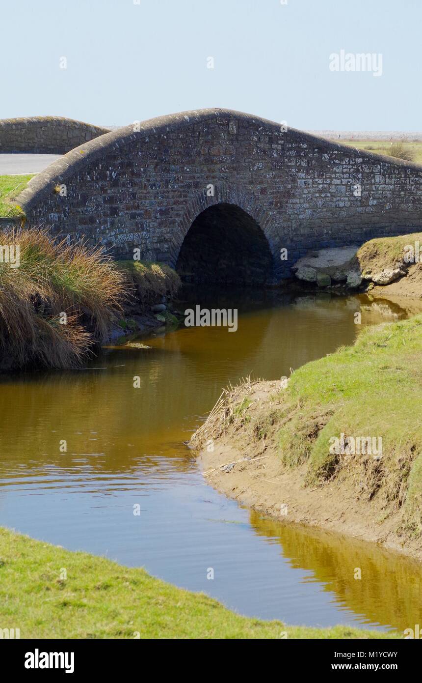 Small Arched Stone Road Bridge over a Tranquil Stream. Northam Burrows ...