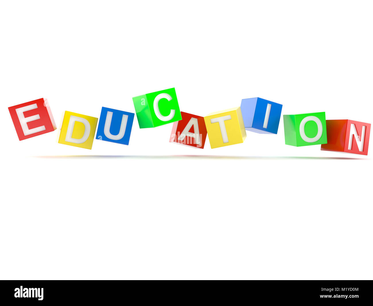 Education text isolated on white background Stock Photo - Alamy