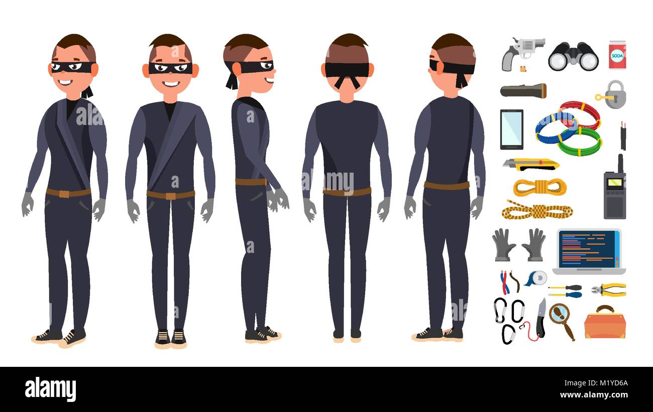 Cartoon thief man smiling hi-res stock photography and images - Alamy