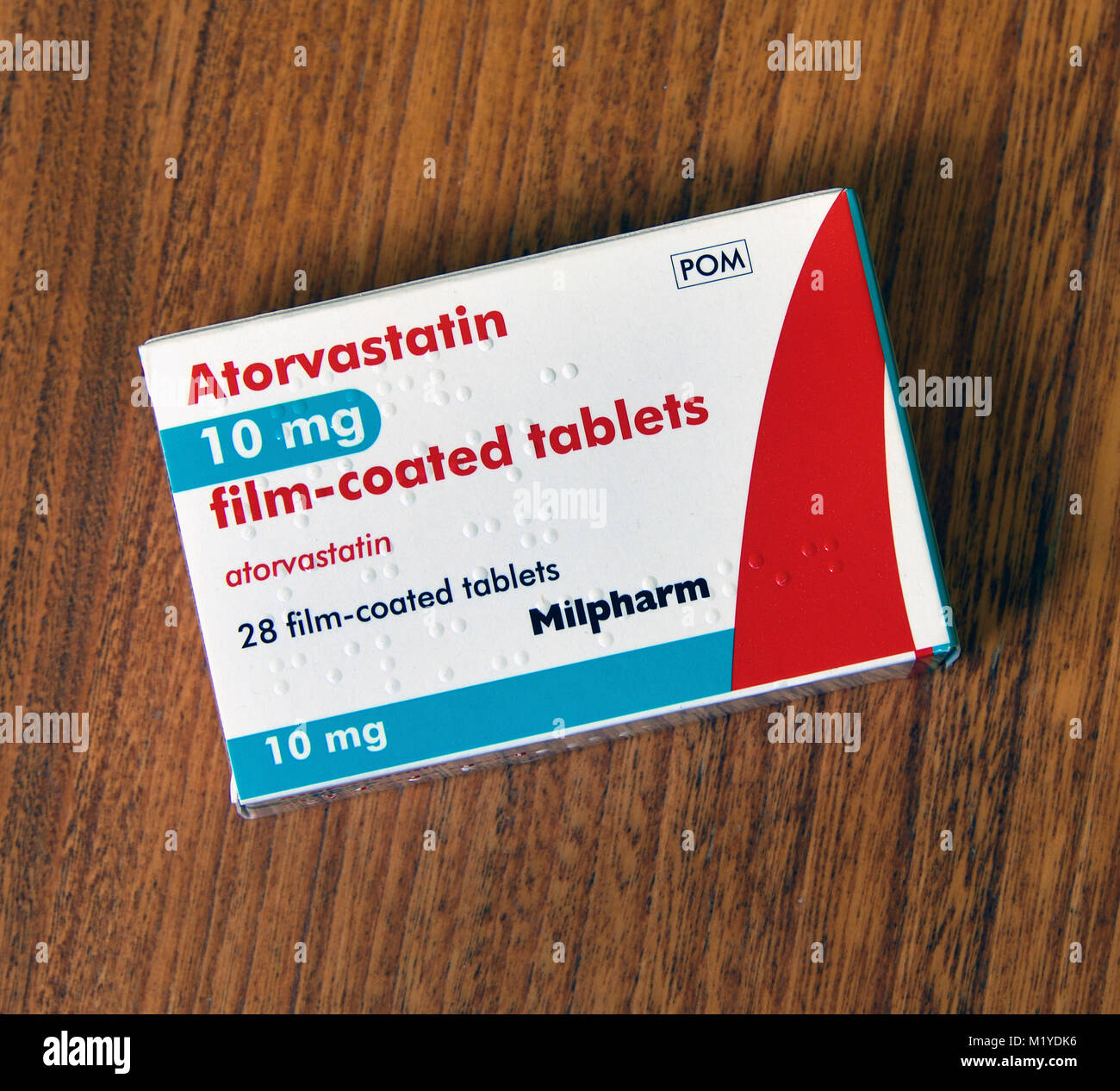 Photograph of Pack of Atorvastatin 10mg 28 film-coated tablets ...