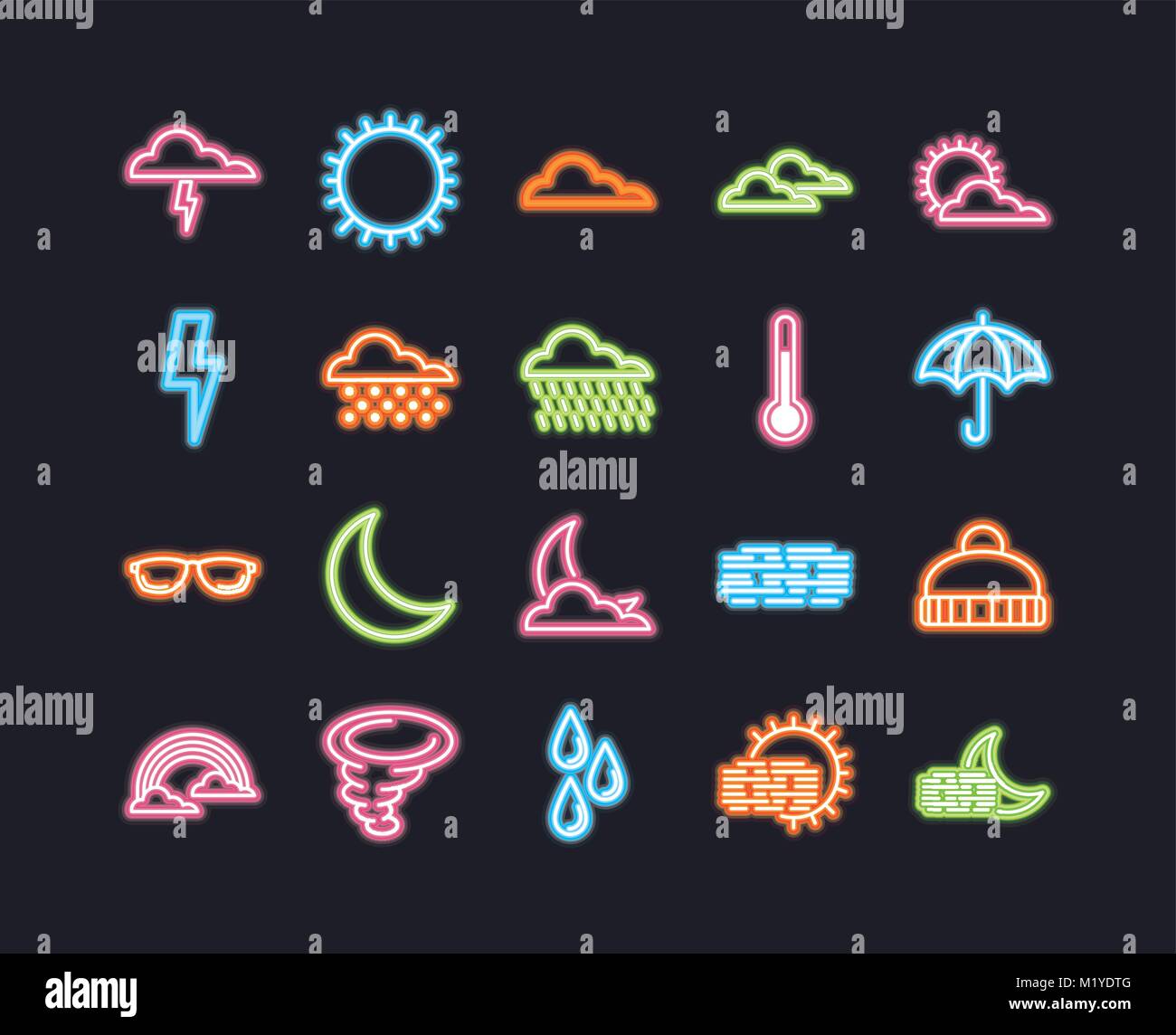 Set of 20 weather line icons Stock Vector Image & Art - Alamy