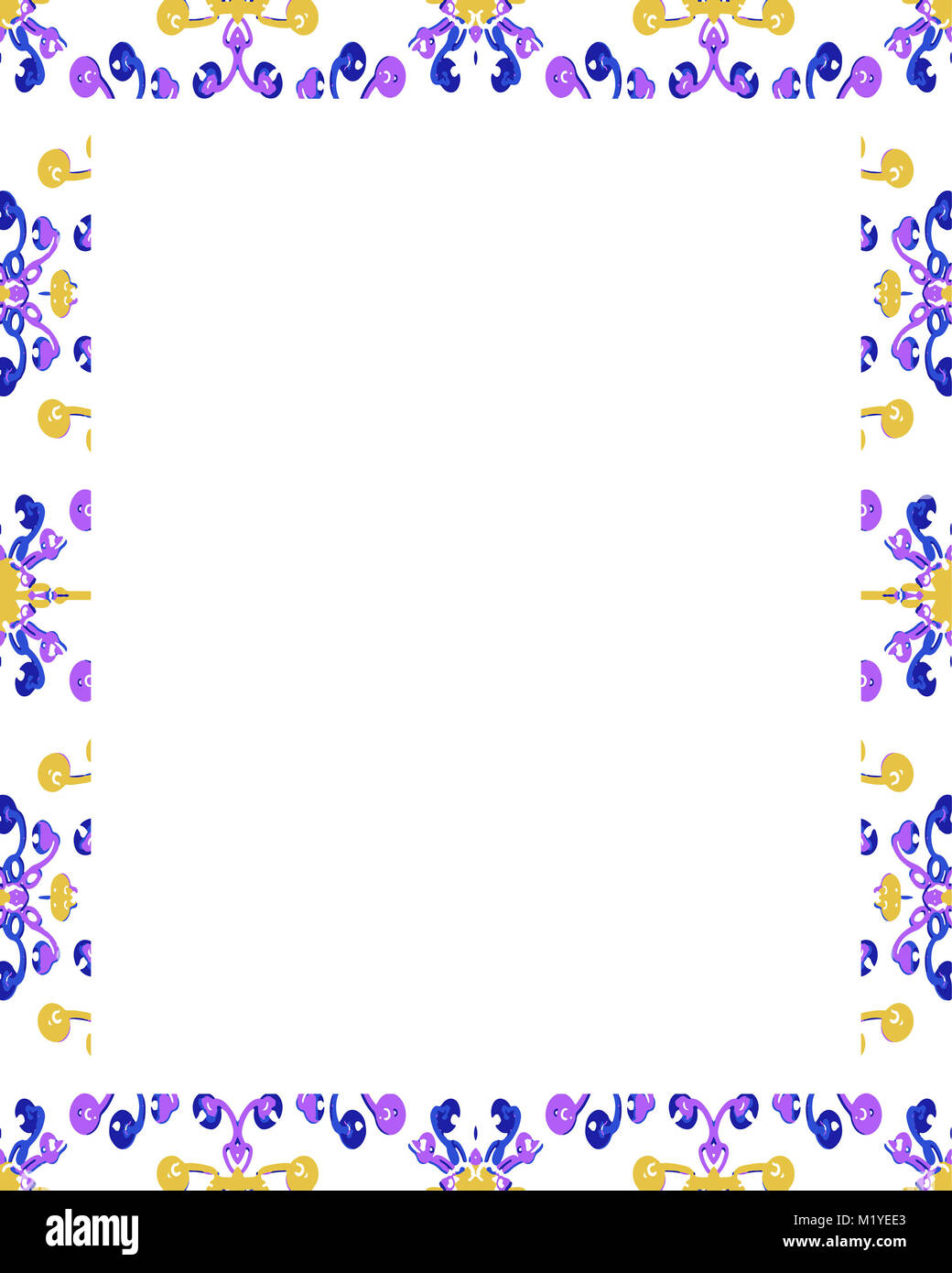 White frame background with decorated design borders Stock Photo - Alamy