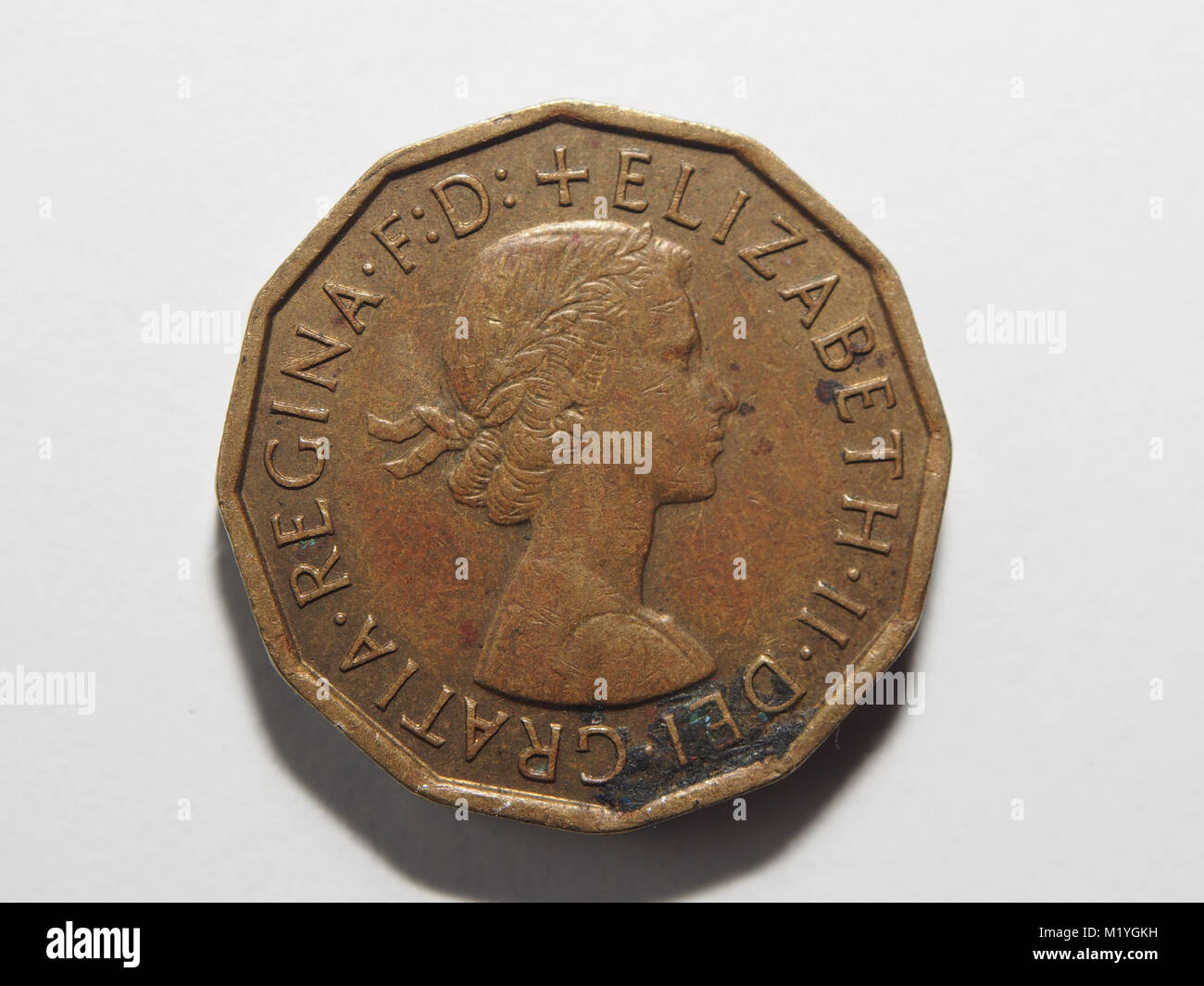 A 1967 British Threepenny bit Stock Photo - Alamy