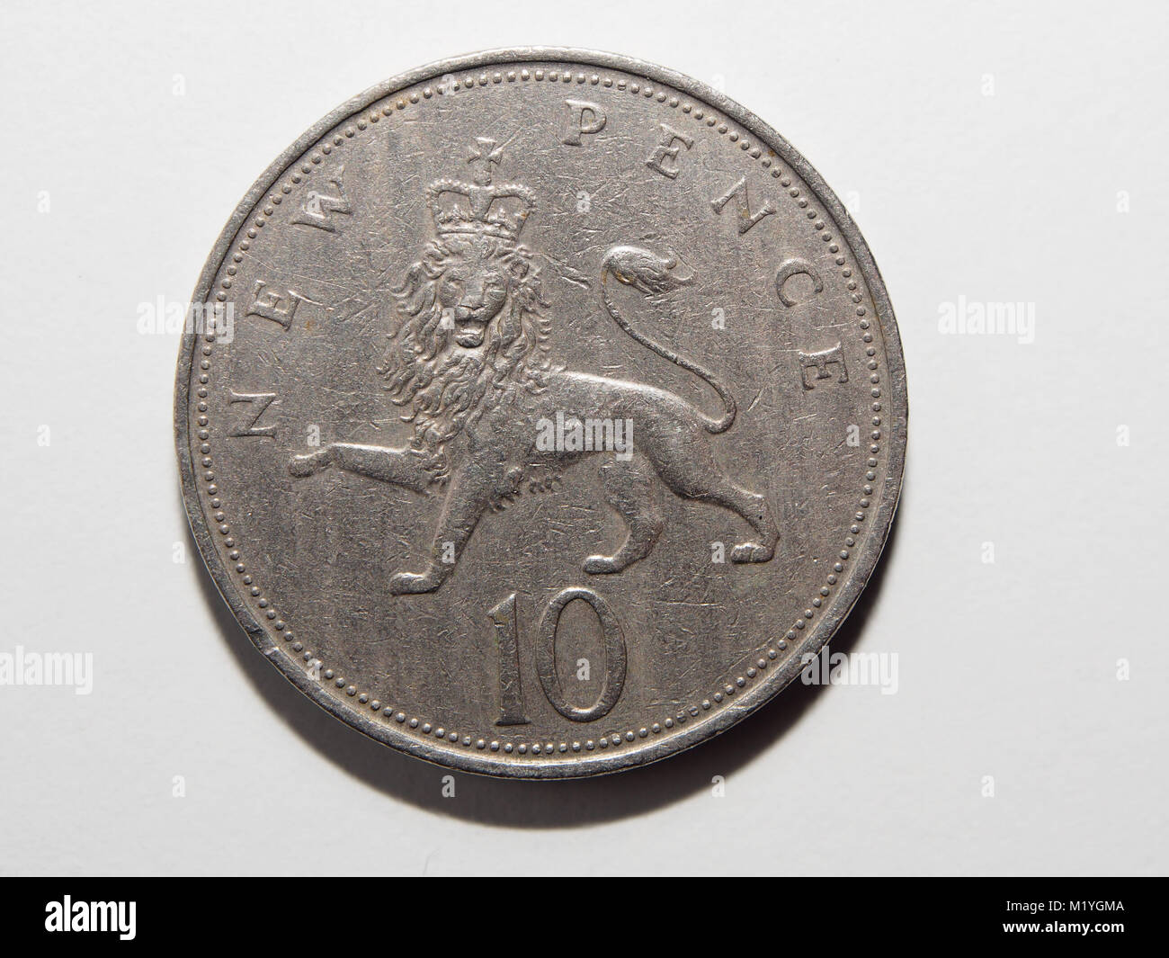 A 1974 ten pence coin sterling, UK Stock Photo - Alamy