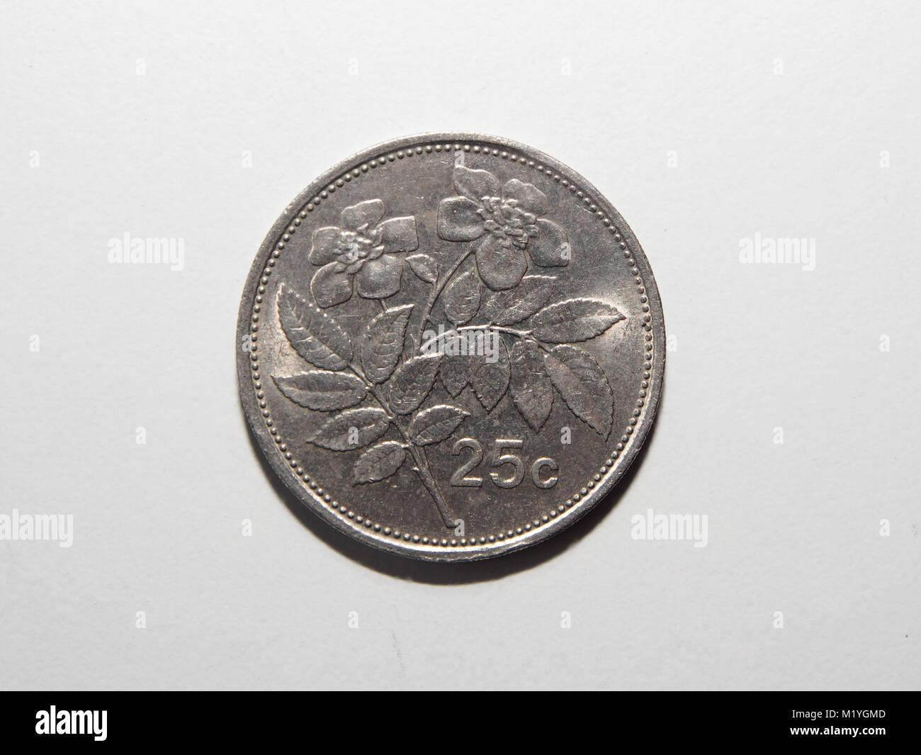 A 1991 Maltese 25c coin Stock Photo - Alamy