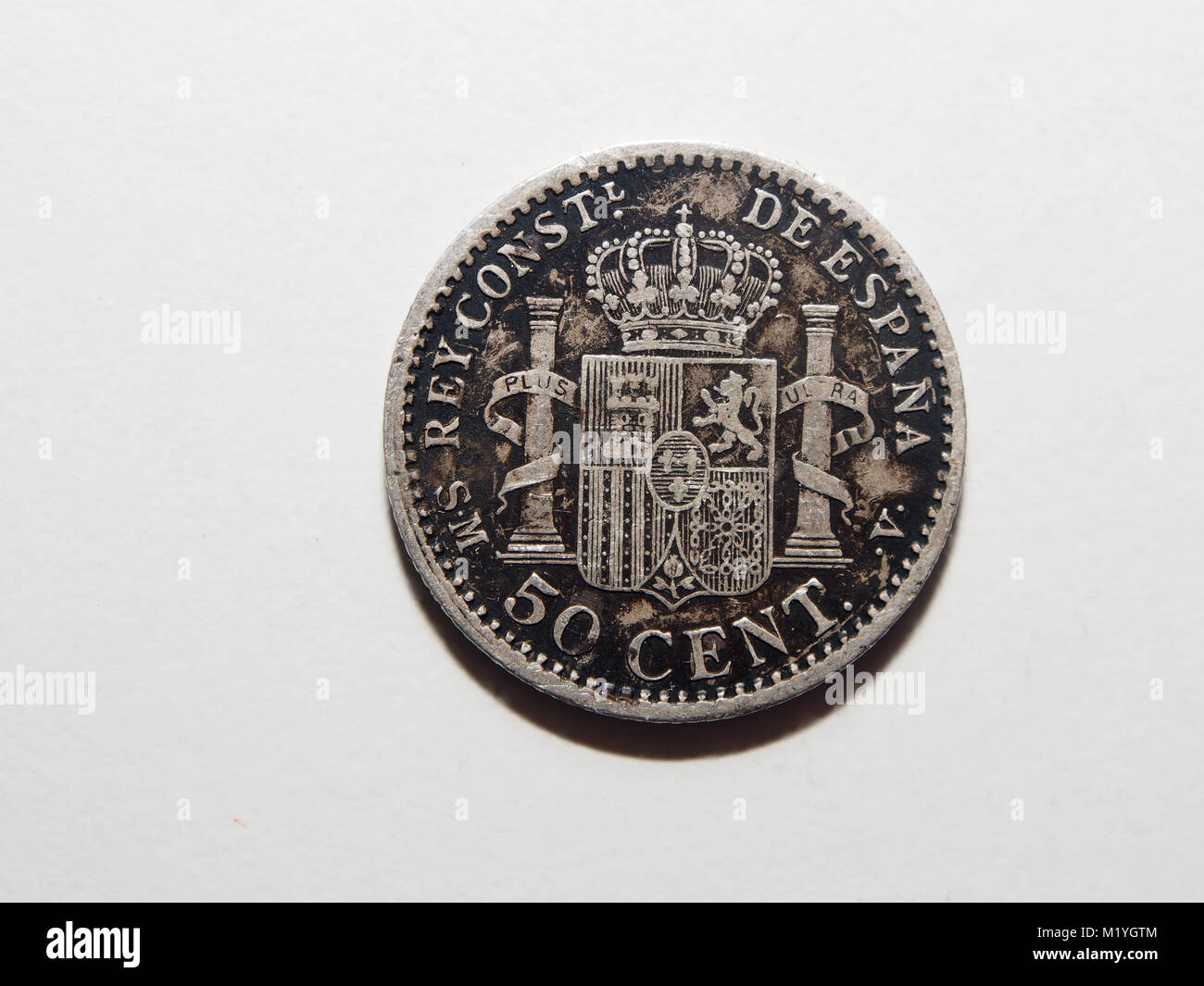 A 1904 Spain 50 Centimos coin Stock Photo - Alamy